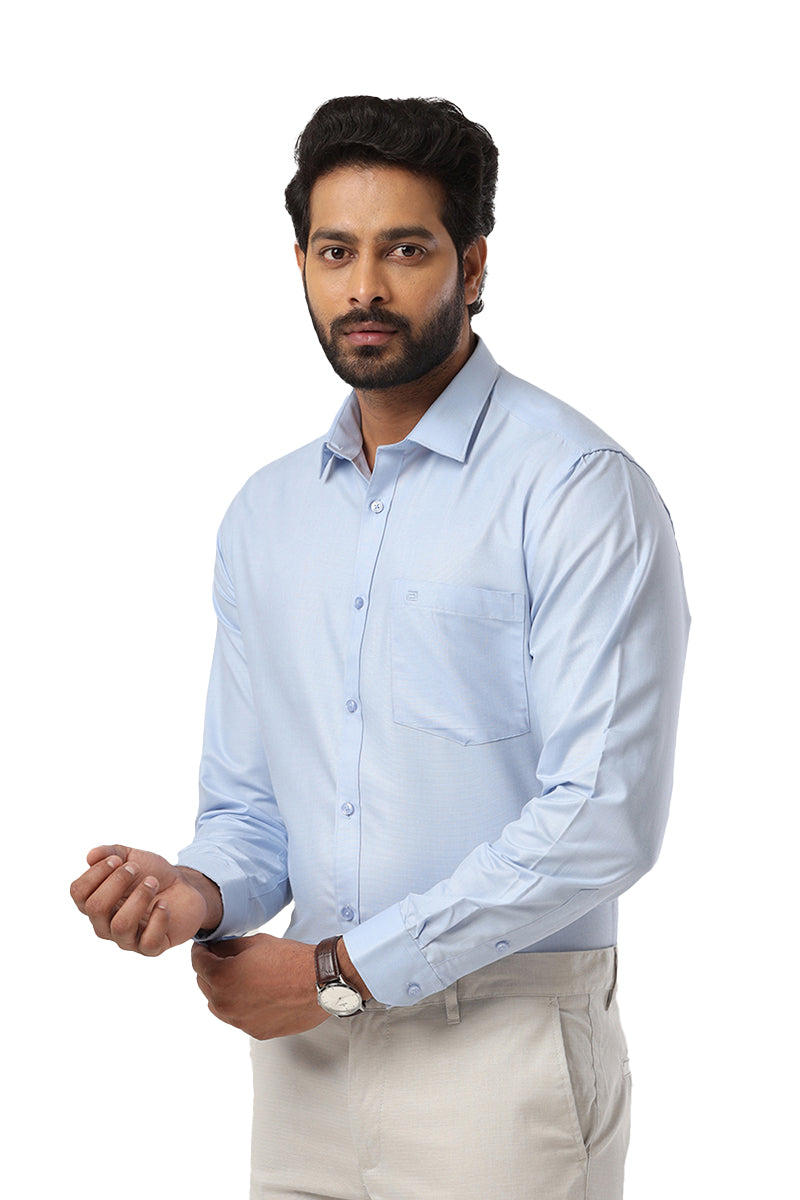 Blue Formal Shirts for Men - Super Soft | Ariser
