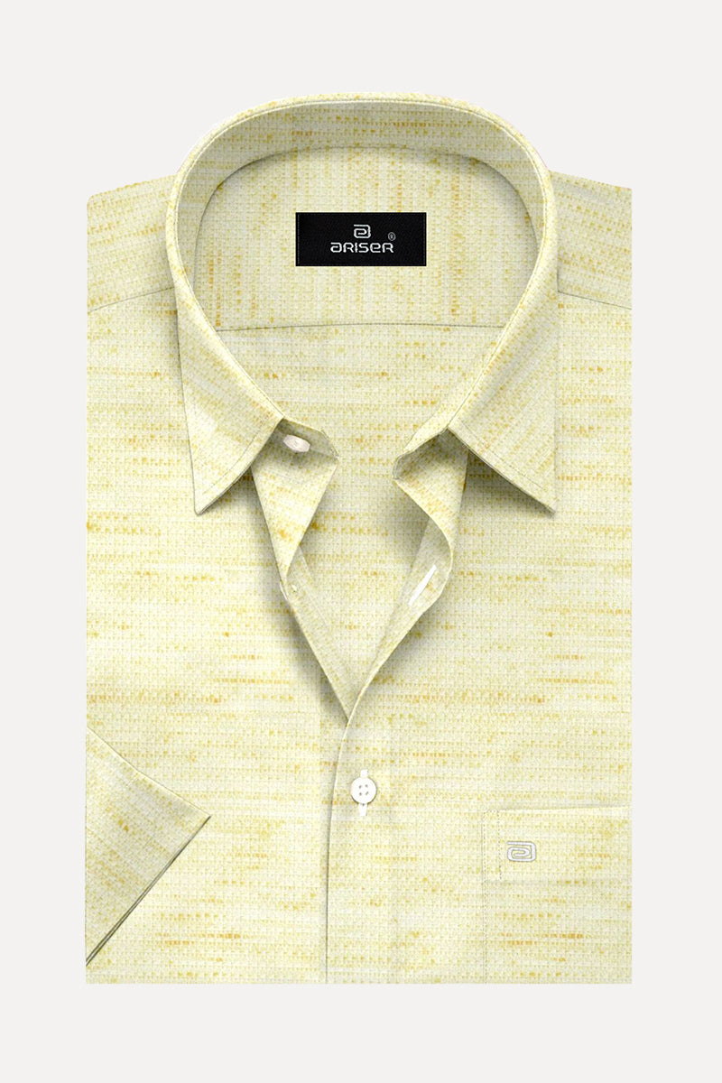 Full Sleeve Formal Shirt | Light Yellow Mens Formal Shirts