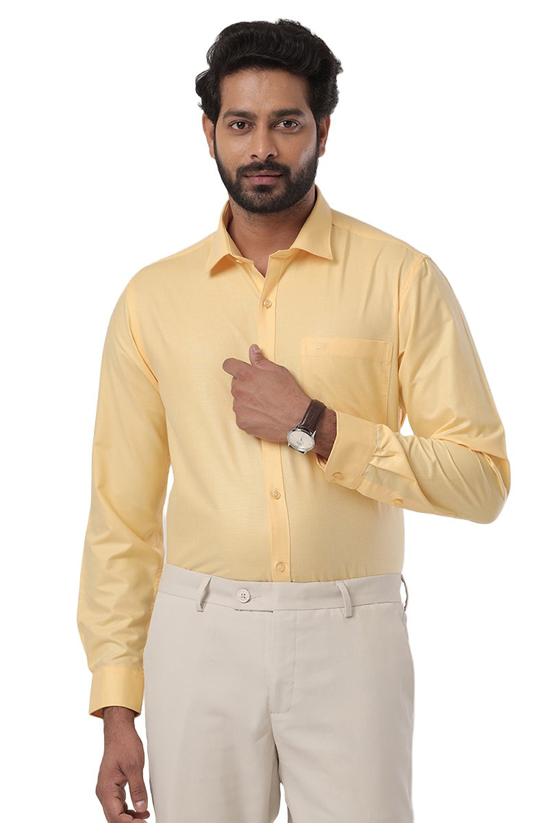 Super Soft - Poly Viscose Light Yellow Formal Shirts | SS1516